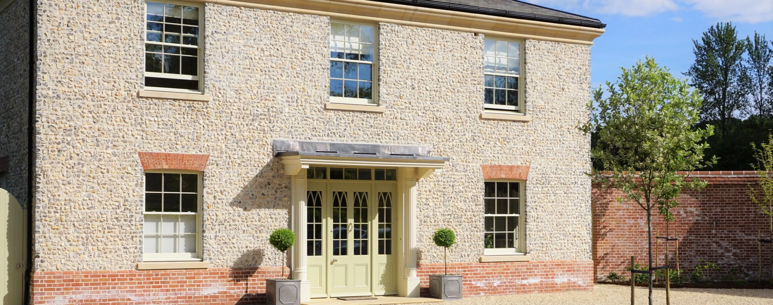 Modern Build with Flint Block Finish | All Brick & Stone