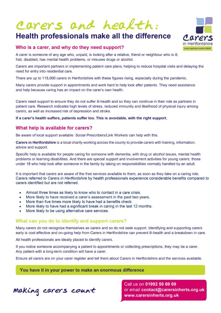 Materials to Download - Carers In Herts