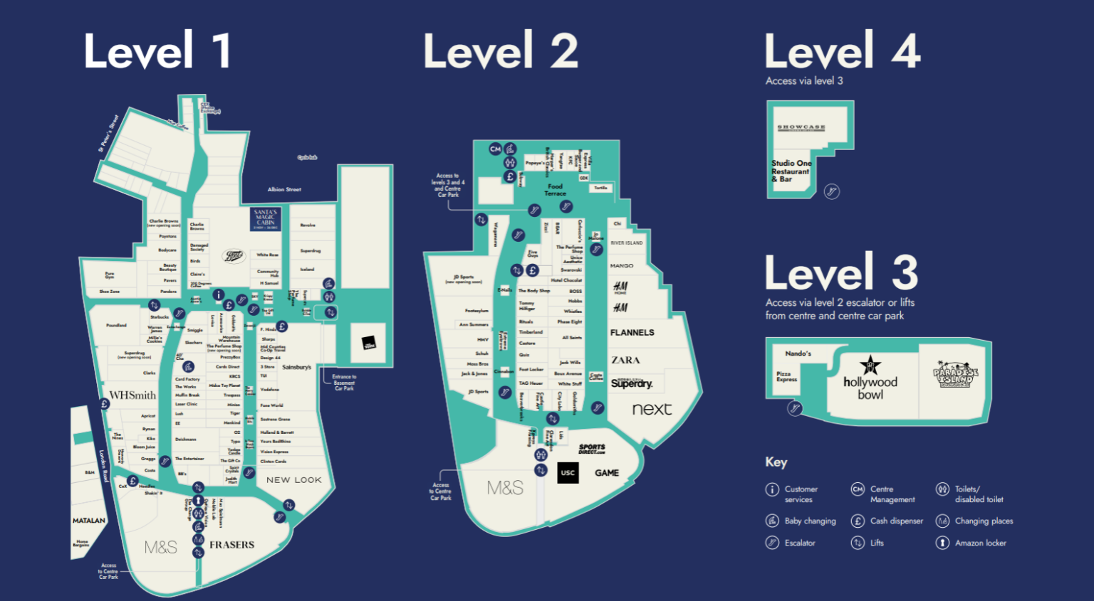 Find your way around using our centre map - Derbion